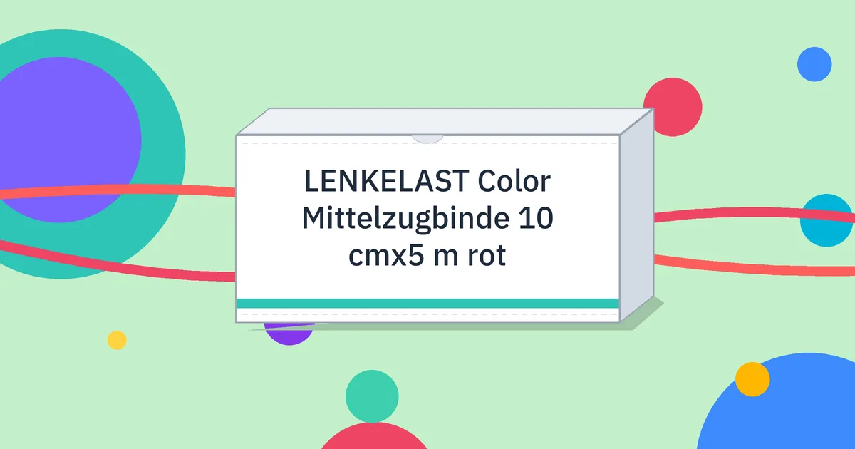 Symbolbild: Packung mit der Aufschrift LENKELAST Color Mittelzugbinde 10 cmx5 m rot (PZN 11607047) – Verfügbarkeit und Bezug in Apotheken in Frankfurt am Main