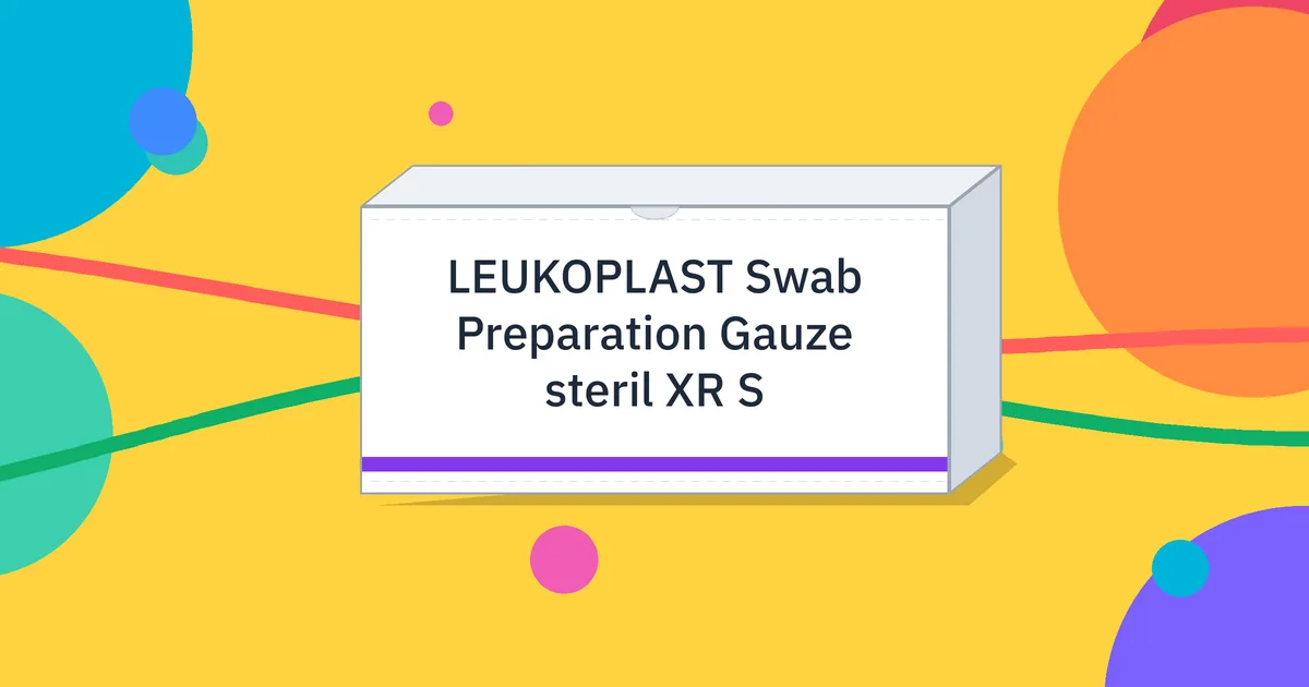 Symbolbild: Packung mit der Aufschrift LEUKOPLAST Swab Preparation Gauze steril XR S (PZN 17208236) – Verfügbarkeit und Bezug in Apotheken in Frankfurt am Main