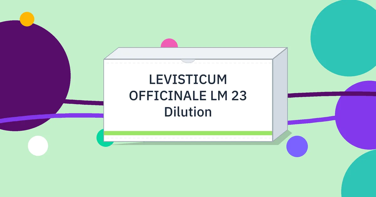 Symbolbild: Packung mit der Aufschrift LEVISTICUM OFFICINALE LM 23 Dilution (PZN 13528406) – Verfügbarkeit und Bezug in Apotheken in Frankfurt am Main