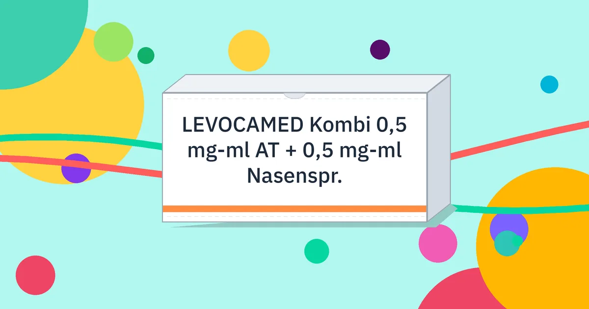 Symbolbild: Packung mit der Aufschrift LEVOCAMED Kombi 0,5 mg-ml AT + 0,5 mg-ml Nasenspr. (PZN 15624835) – Verfügbarkeit und Bezug in Apotheken in Frankfurt am Main