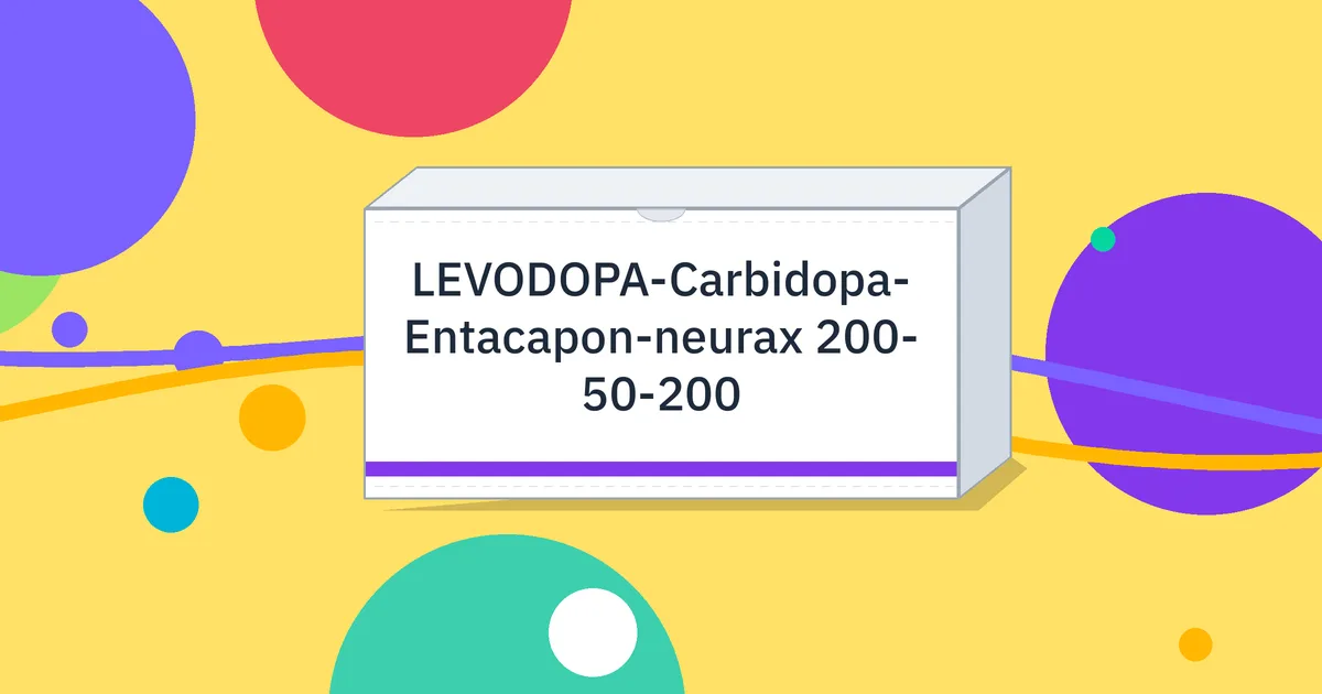 Symbolbild: Packung mit der Aufschrift LEVODOPA-Carbidopa-Entacapon-neurax 200-50-200 (PZN 10352970) – Verfügbarkeit und Bezug in Apotheken in Frankfurt am Main