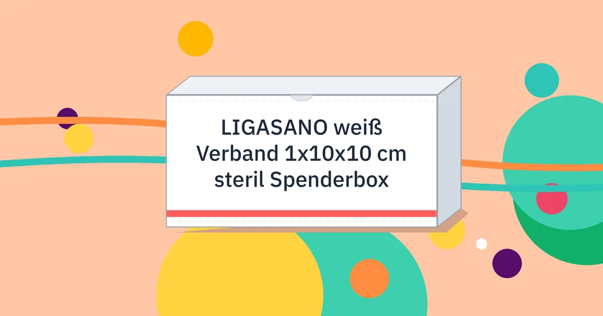 Symbolbild: Packung mit der Aufschrift LIGASANO weiß Verband 1x10x10 cm steril Spenderbox (PZN 19081194) – Verfügbarkeit und Bezug in Apotheken in Frankfurt am Main