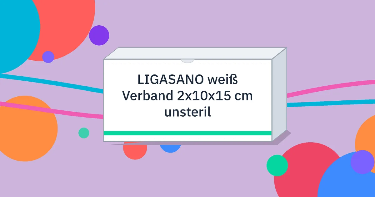 Symbolbild: Packung mit der Aufschrift LIGASANO weiß Verband 2x10x15 cm unsteril (PZN 20171991) – Verfügbarkeit und Bezug in Apotheken in Frankfurt am Main