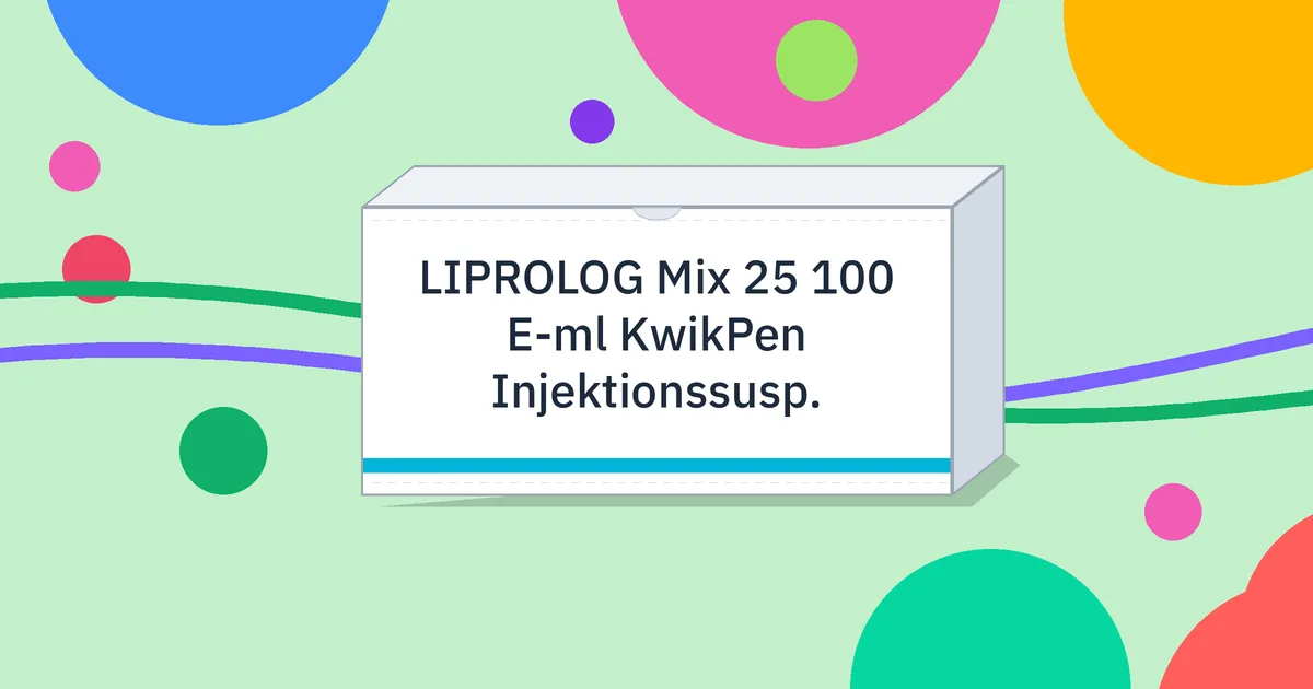 Symbolbild: Packung mit der Aufschrift LIPROLOG Mix 25 100 E-ml KwikPen Injektionssusp. (PZN 07359750) – Verfügbarkeit und Bezug in Apotheken in Frankfurt am Main