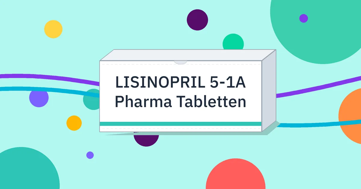 Symbolbild: Packung mit der Aufschrift LISINOPRIL 5-1A Pharma Tabletten (PZN 03061887) – Verfügbarkeit und Bezug in Apotheken in Frankfurt am Main