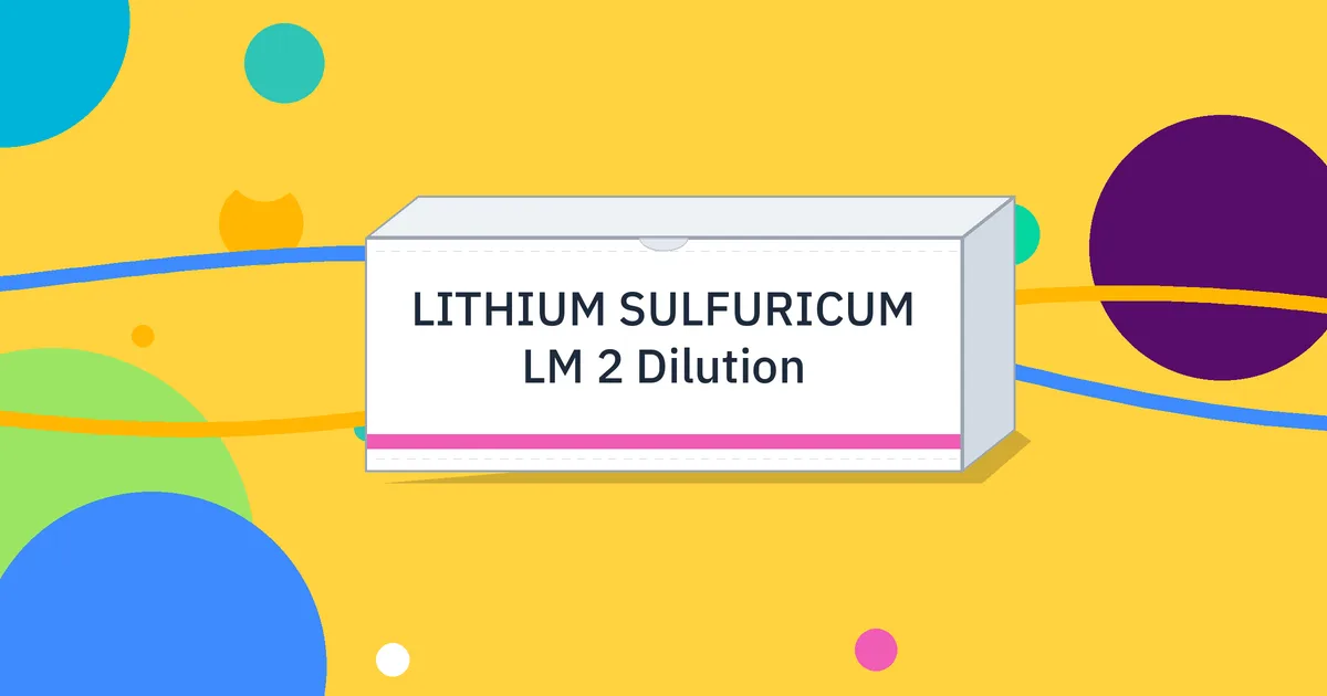 Symbolbild: Packung mit der Aufschrift LITHIUM SULFURICUM LM 2 Dilution (PZN 12932803) – Verfügbarkeit und Bezug in Apotheken in Frankfurt am Main