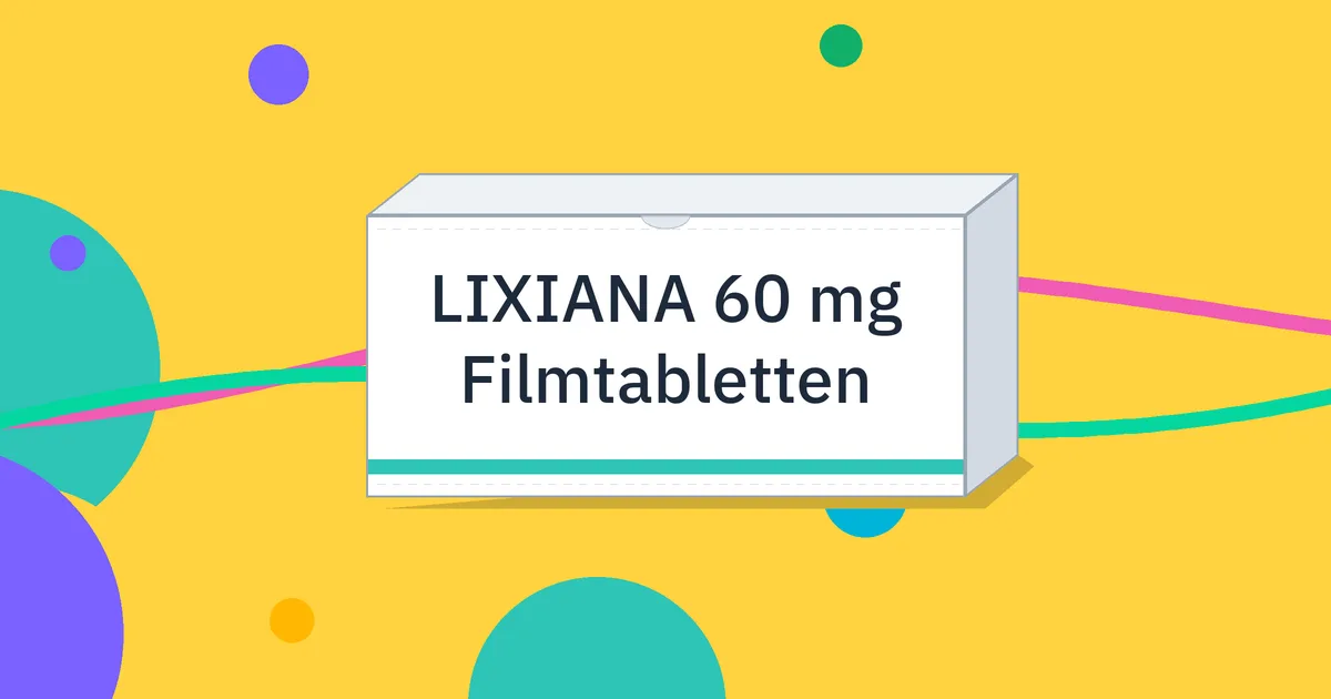 Symbolbild: Packung mit der Aufschrift LIXIANA 60 mg Filmtabletten (PZN 10714172) – Verfügbarkeit und Bezug in Apotheken in Frankfurt am Main