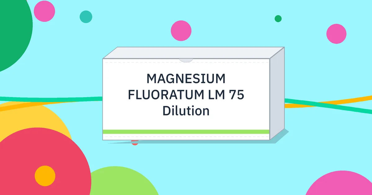 Symbolbild: Packung mit der Aufschrift MAGNESIUM FLUORATUM LM 75 Dilution (PZN 12937717) – Verfügbarkeit und Bezug in Apotheken in Frankfurt am Main