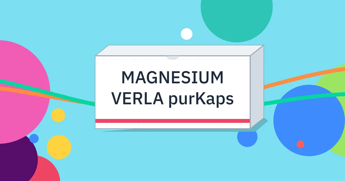 Symbolbild: Packung mit der Aufschrift MAGNESIUM VERLA purKaps (PZN 18812520) – Verfügbarkeit und Bezug in Apotheken in Frankfurt am Main