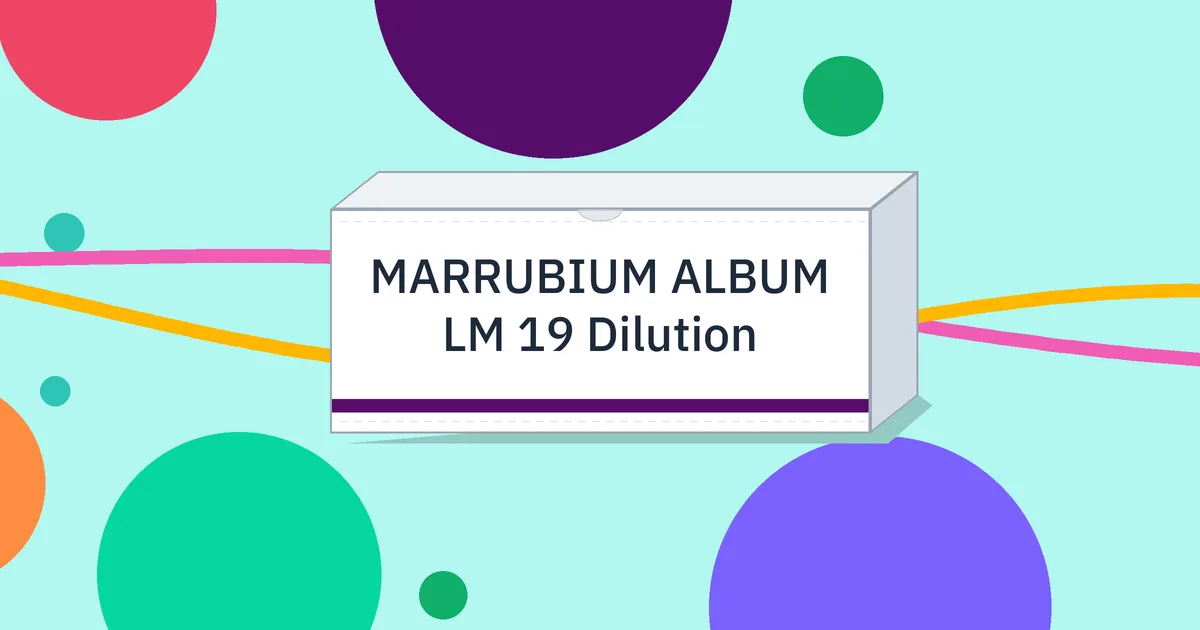Symbolbild: Packung mit der Aufschrift MARRUBIUM ALBUM LM 19 Dilution (PZN 13601988) – Verfügbarkeit und Bezug in Apotheken in Frankfurt am Main