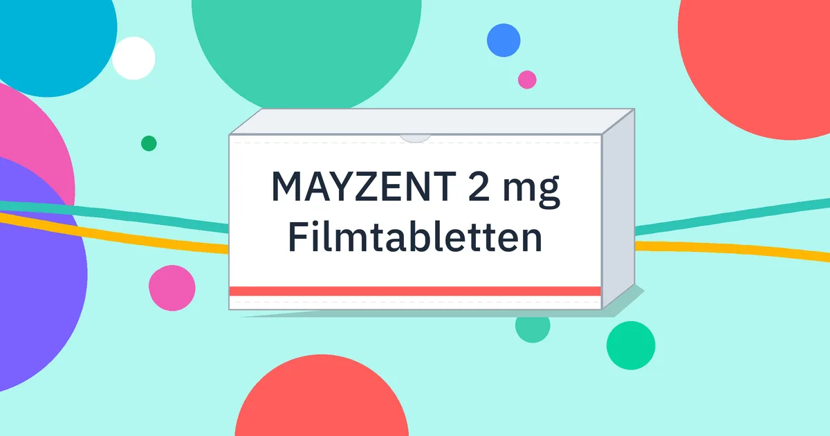 Symbolbild: Packung mit der Aufschrift MAYZENT 2 mg Filmtabletten (PZN 18485920) – Verfügbarkeit und Bezug in Apotheken in Frankfurt am Main