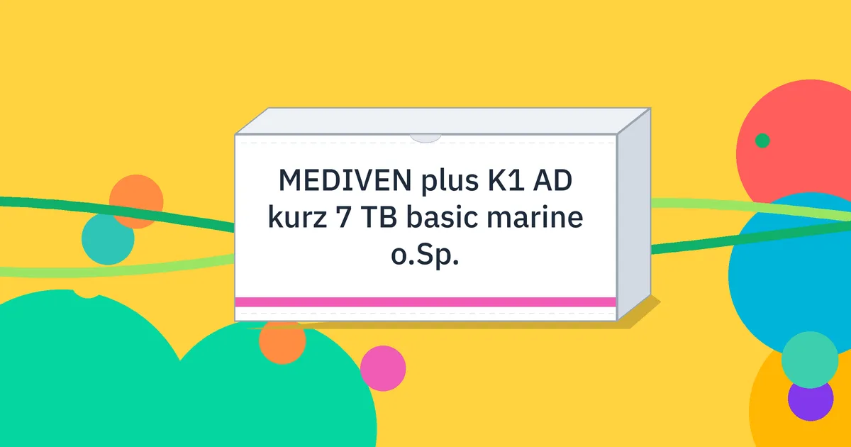 Symbolbild: Packung mit der Aufschrift MEDIVEN plus K1 AD kurz 7 TB basic marine o.Sp. (PZN 15044836) – Verfügbarkeit und Bezug in Apotheken in Frankfurt am Main