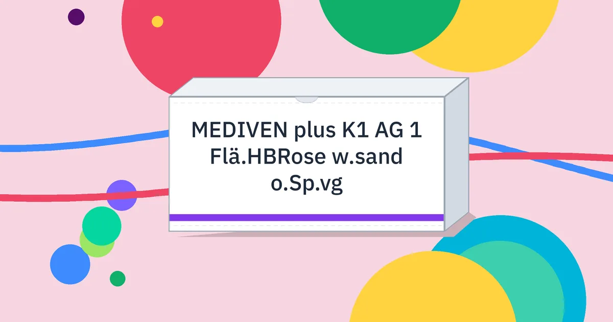 Symbolbild: Packung mit der Aufschrift MEDIVEN plus K1 AG 1 Flä.HBRose w.sand o.Sp.vg (PZN 18940198) – Verfügbarkeit und Bezug in Apotheken in Frankfurt am Main