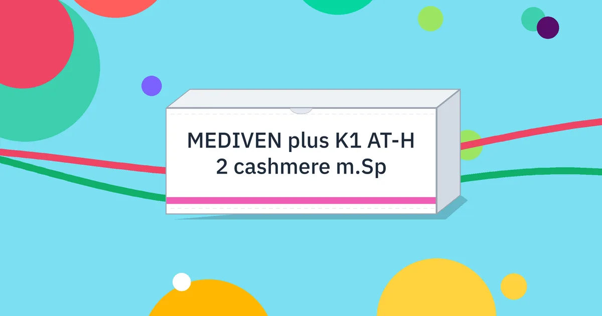Symbolbild: Packung mit der Aufschrift MEDIVEN plus K1 AT-H 2 cashmere m.Sp (PZN 15035642) – Verfügbarkeit und Bezug in Apotheken in Frankfurt am Main