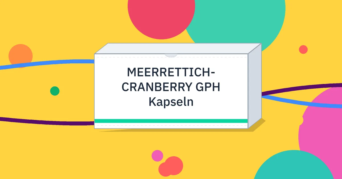 Symbolbild: Packung mit der Aufschrift MEERRETTICH-CRANBERRY GPH Kapseln (PZN 10265047) – Verfügbarkeit und Bezug in Apotheken in Frankfurt am Main