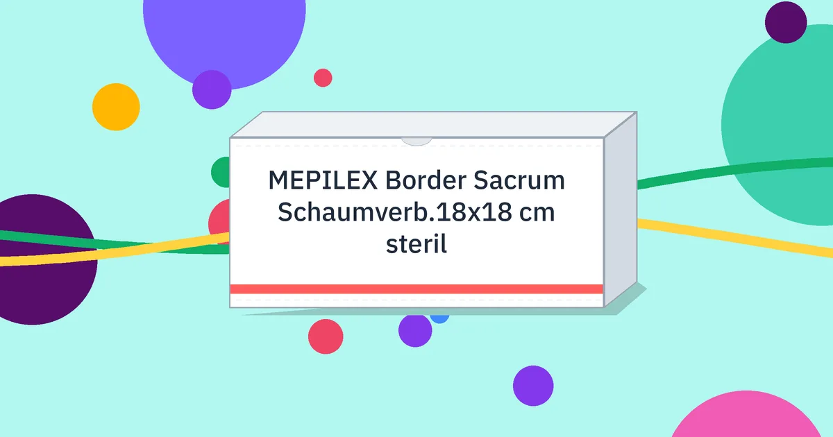 Symbolbild: Packung mit der Aufschrift MEPILEX Border Sacrum Schaumverb.18x18 cm steril (PZN 15659710) – Verfügbarkeit und Bezug in Apotheken in Frankfurt am Main