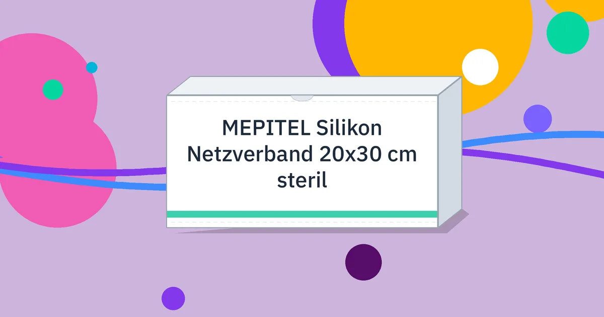 Symbolbild: Packung mit der Aufschrift MEPITEL Silikon Netzverband 20x30 cm steril (PZN 19178195) – Verfügbarkeit und Bezug in Apotheken in Frankfurt am Main