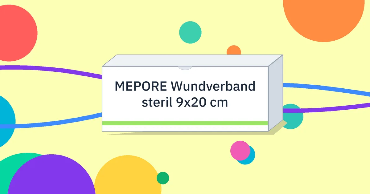 Symbolbild: Packung mit der Aufschrift MEPORE Wundverband steril 9x20 cm (PZN 05868068) – Verfügbarkeit und Bezug in Apotheken in Frankfurt am Main