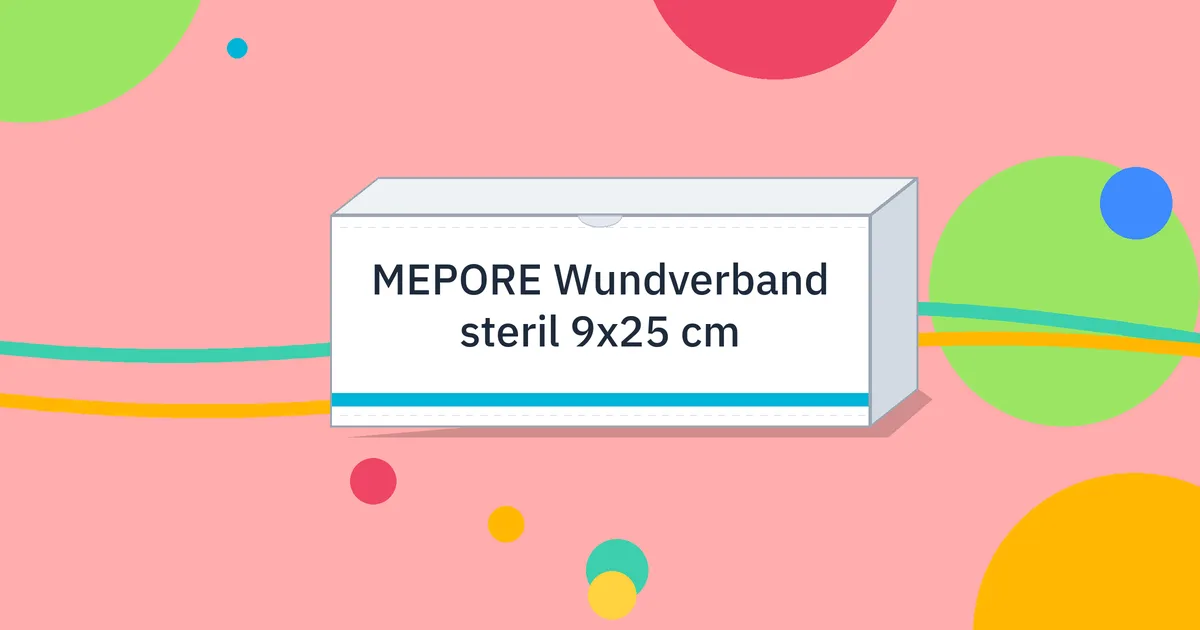 Symbolbild: Packung mit der Aufschrift MEPORE Wundverband steril 9x25 cm (PZN 05868074) – Verfügbarkeit und Bezug in Apotheken in Frankfurt am Main