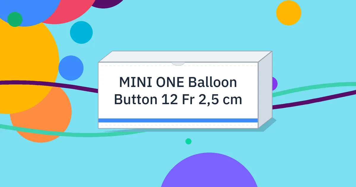 Symbolbild: Packung mit der Aufschrift MINI ONE Balloon Button 12 Fr 2,5 cm (PZN 14341756) – Verfügbarkeit und Bezug in Apotheken in Frankfurt am Main