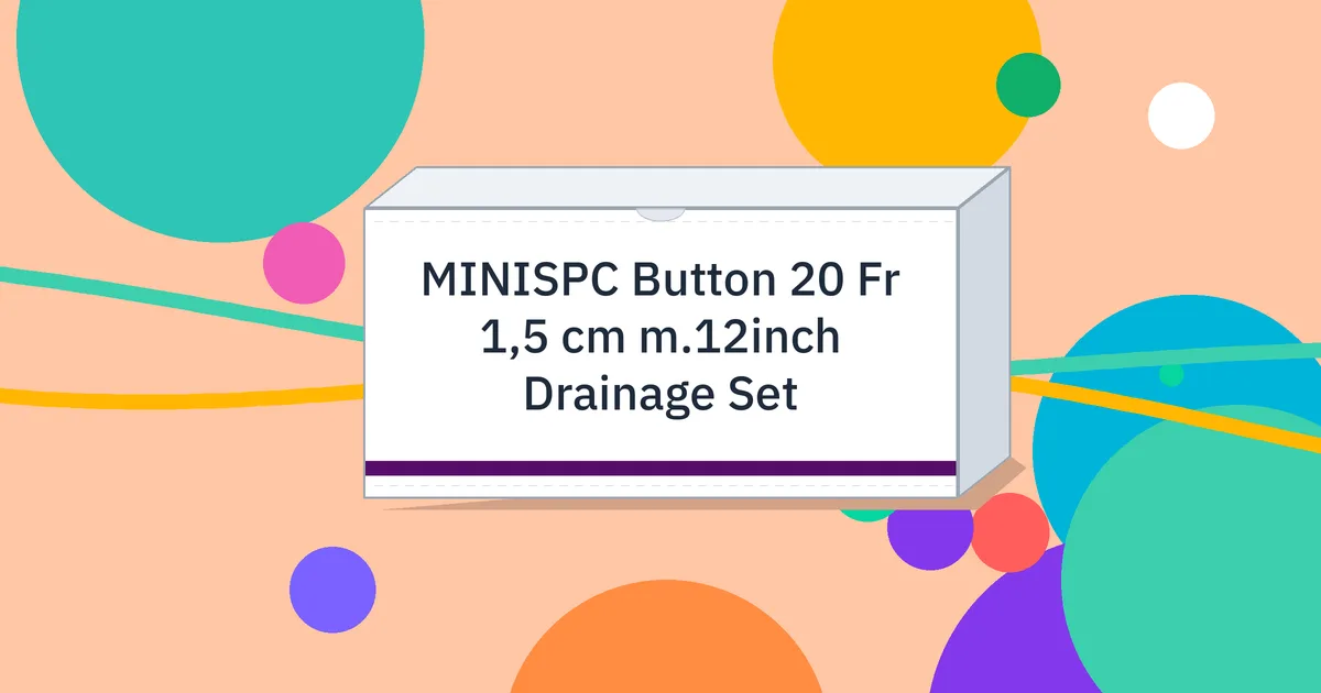 Symbolbild: Packung mit der Aufschrift MINISPC Button 20 Fr 1,5 cm m.12inch Drainage Set (PZN 20821176) – Verfügbarkeit und Bezug in Apotheken in Frankfurt am Main