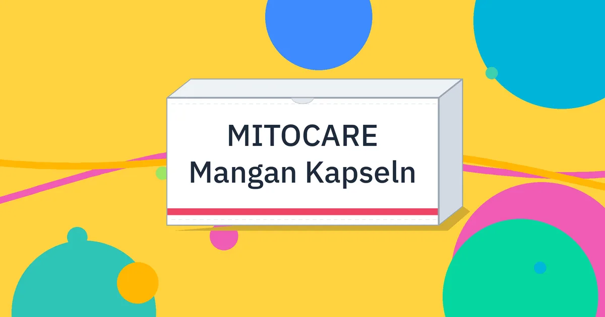 Symbolbild: Packung mit der Aufschrift MITOCARE Mangan Kapseln (PZN 19842718) – Verfügbarkeit und Bezug in Apotheken in Frankfurt am Main