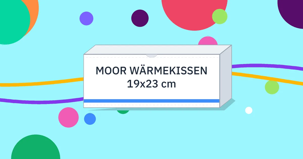 Symbolbild: Packung mit der Aufschrift MOOR WÄRMEKISSEN 19x23 cm (PZN 13511699) – Verfügbarkeit und Bezug in Apotheken in Frankfurt am Main