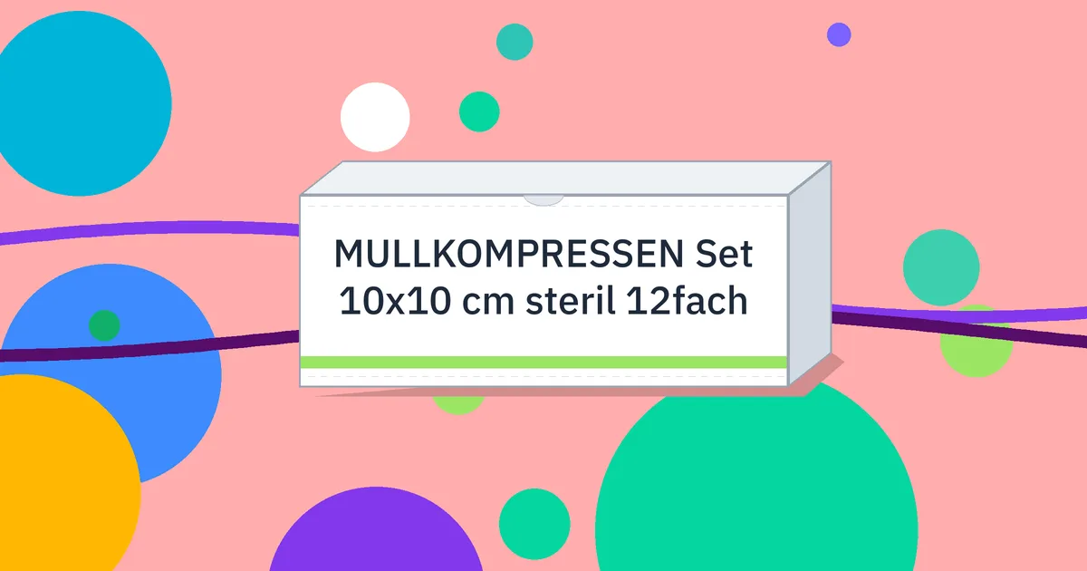 Symbolbild: Packung mit der Aufschrift MULLKOMPRESSEN Set 10x10 cm steril 12fach (PZN 05016508) – Verfügbarkeit und Bezug in Apotheken in Frankfurt am Main