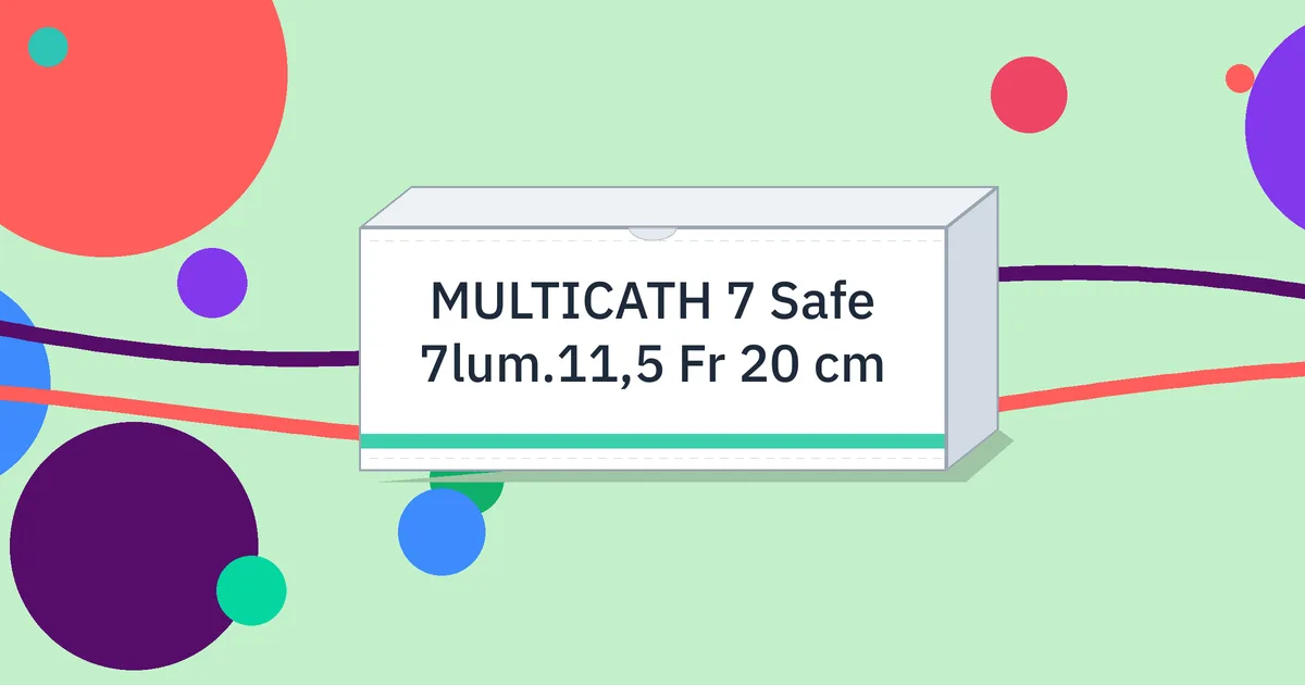 Symbolbild: Packung mit der Aufschrift MULTICATH 7 Safe 7lum.11,5 Fr 20 cm (PZN 04120511) – Verfügbarkeit und Bezug in Apotheken in Frankfurt am Main