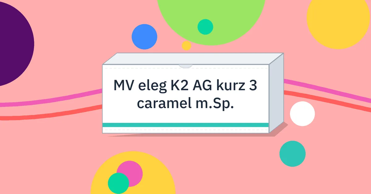 Symbolbild: Packung mit der Aufschrift MV eleg K2 AG kurz 3 caramel m.Sp. (PZN 00530991) – Verfügbarkeit und Bezug in Apotheken in Frankfurt am Main