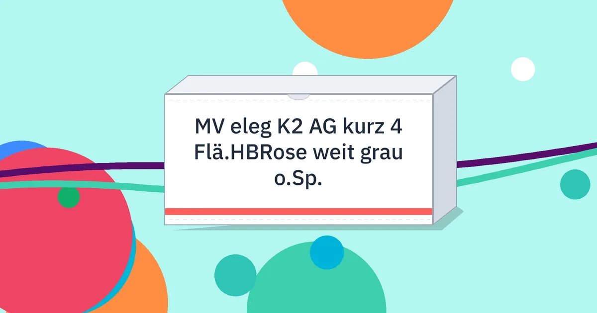Symbolbild: Packung mit der Aufschrift MV eleg K2 AG kurz 4 Flä.HBRose weit grau o.Sp. (PZN 18926034) – Verfügbarkeit und Bezug in Apotheken in Frankfurt am Main