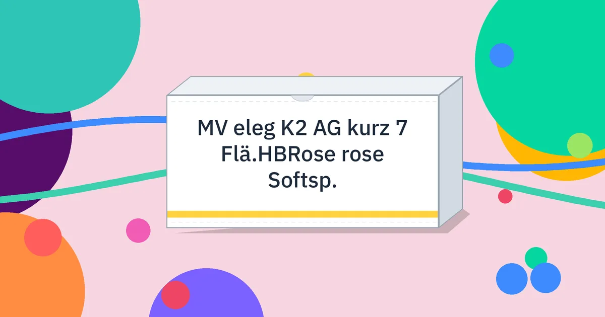 Symbolbild: Packung mit der Aufschrift MV eleg K2 AG kurz 7 Flä.HBRose rose Softsp. (PZN 15704072) – Verfügbarkeit und Bezug in Apotheken in Frankfurt am Main