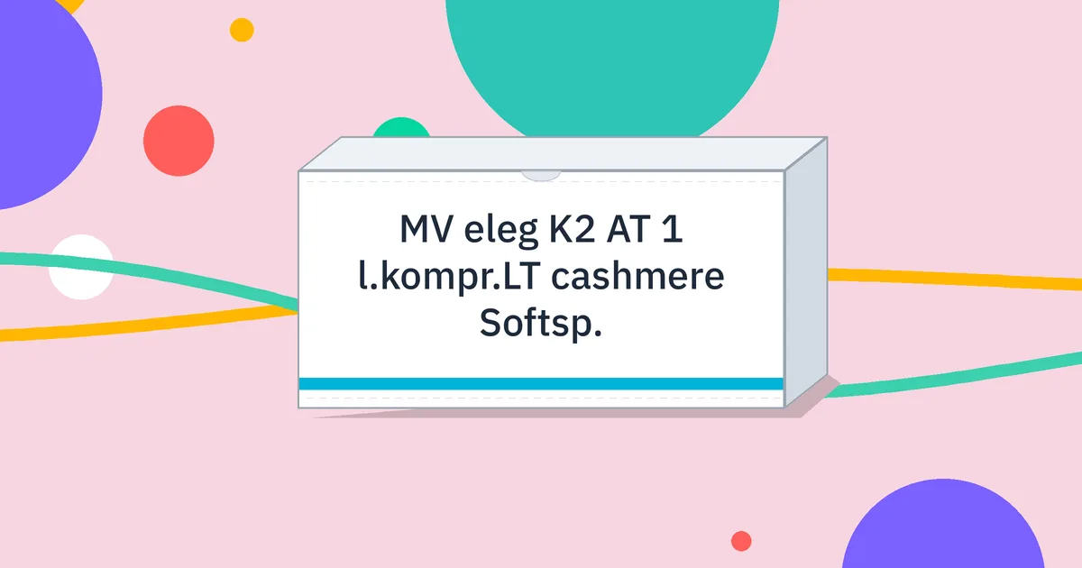 Symbolbild: Packung mit der Aufschrift MV eleg K2 AT 1 l.kompr.LT cashmere Softsp. (PZN 15285511) – Verfügbarkeit und Bezug in Apotheken in Frankfurt am Main