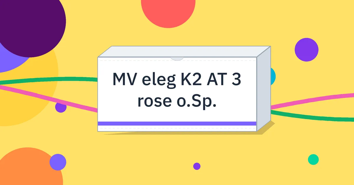 Symbolbild: Packung mit der Aufschrift MV eleg K2 AT 3 rose o.Sp. (PZN 15286752) – Verfügbarkeit und Bezug in Apotheken in Frankfurt am Main