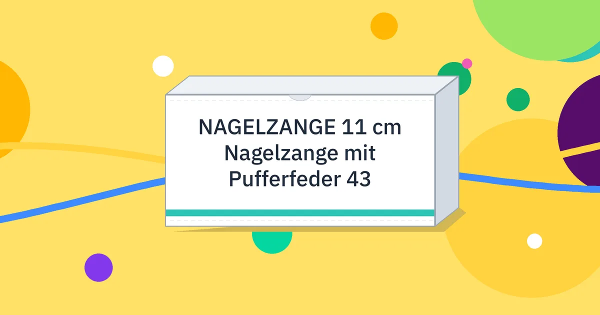 Symbolbild: Packung mit der Aufschrift NAGELZANGE 11 cm Nagelzange mit Pufferfeder 43 (PZN 19283472) – Verfügbarkeit und Bezug in Apotheken in Frankfurt am Main
