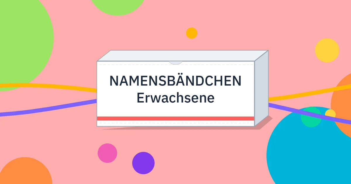 Symbolbild: Packung mit der Aufschrift NAMENSBÄNDCHEN Erwachsene (PZN 01412839) – Verfügbarkeit und Bezug in Apotheken in Frankfurt am Main