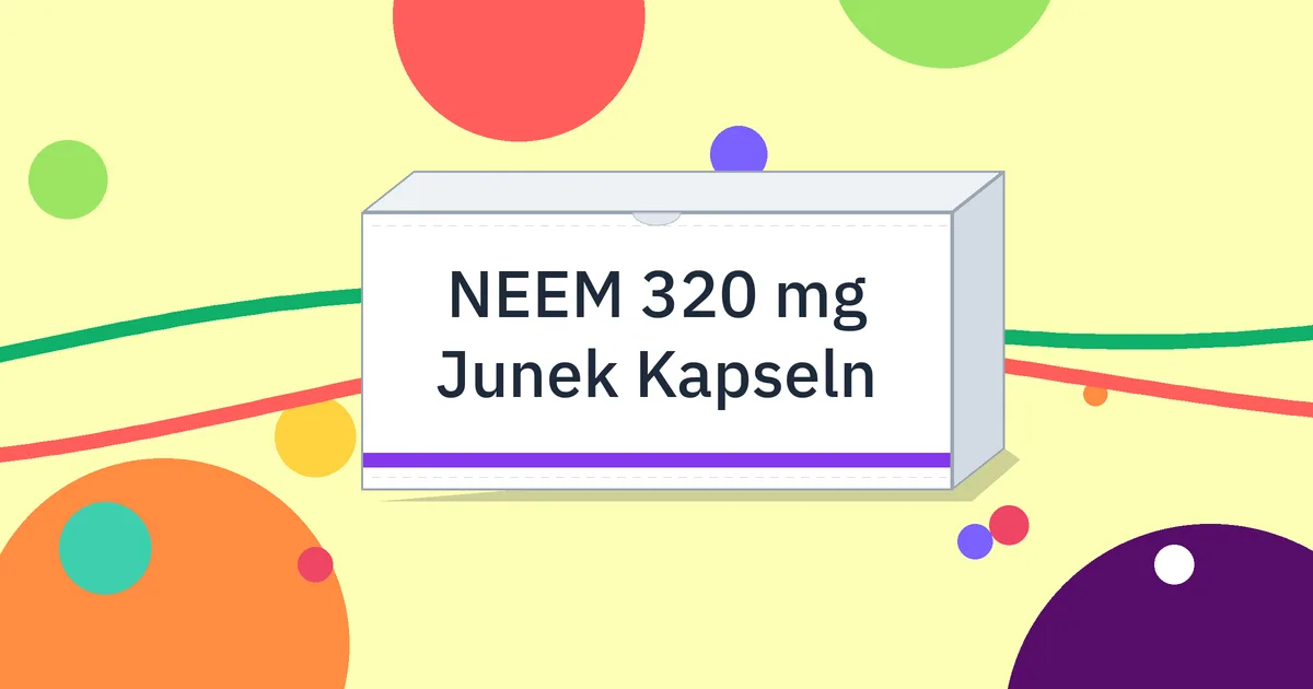 Symbolbild: Packung mit der Aufschrift NEEM 320 mg Junek Kapseln (PZN 10053782) – Verfügbarkeit und Bezug in Apotheken in Frankfurt am Main