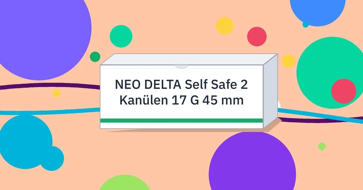Symbolbild: Packung mit der Aufschrift NEO DELTA Self Safe 2 Kanülen 17 G 45 mm (PZN 07767147) – Verfügbarkeit und Bezug in Apotheken in Frankfurt am Main