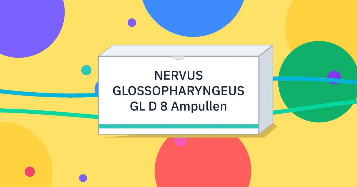 Symbolbild: Packung mit der Aufschrift NERVUS GLOSSOPHARYNGEUS GL D 8 Ampullen (PZN 02939419) – Verfügbarkeit und Bezug in Apotheken in Frankfurt am Main