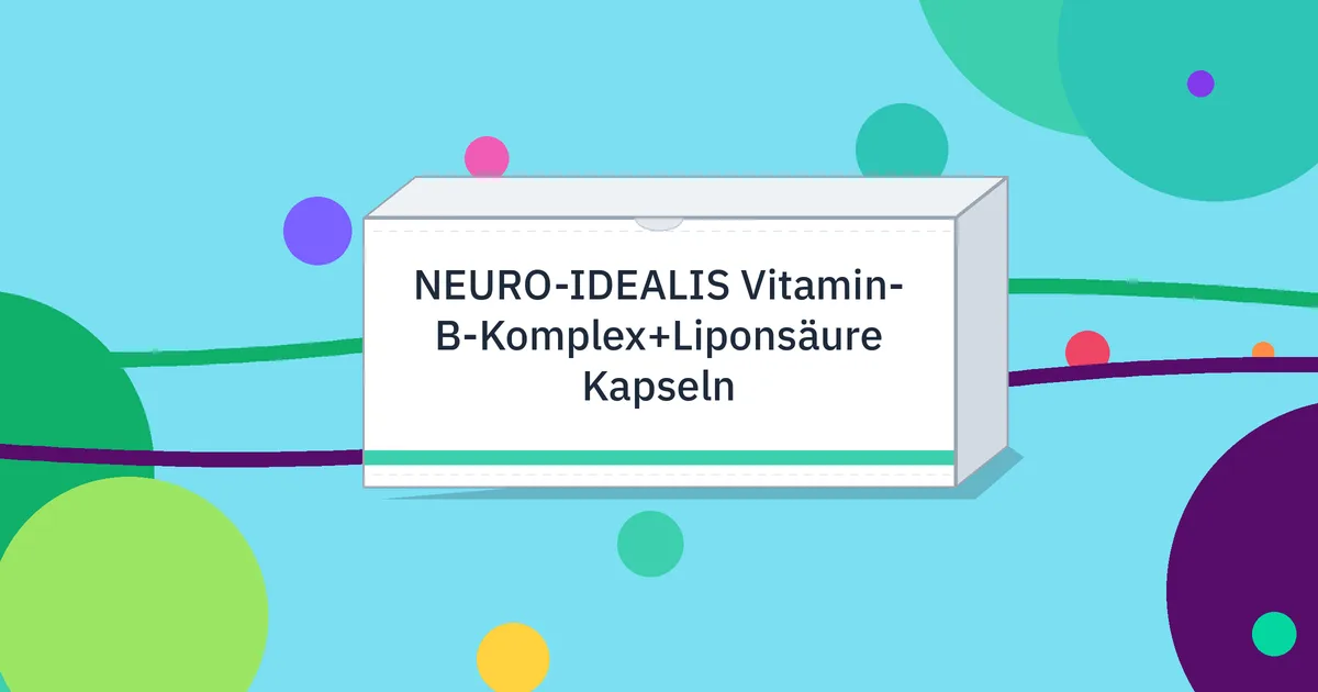 Symbolbild: Packung mit der Aufschrift NEURO-IDEALIS Vitamin-B-Komplex+Liponsäure Kapseln (PZN 19102803) – Verfügbarkeit und Bezug in Apotheken in Frankfurt am Main
