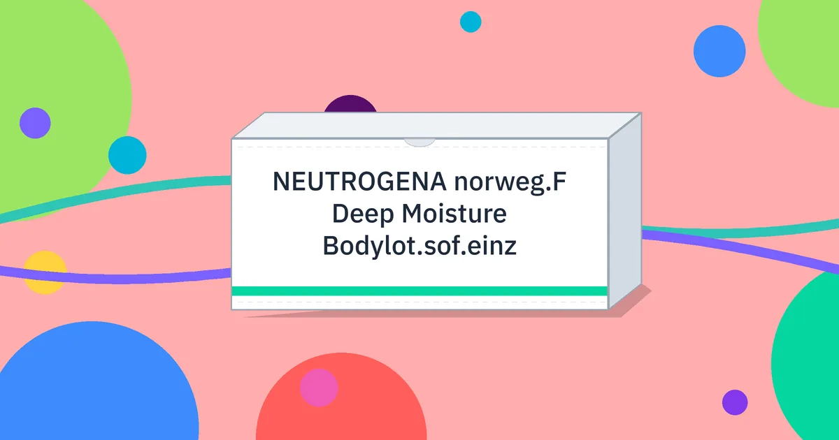 Symbolbild: Packung mit der Aufschrift NEUTROGENA norweg.F Deep Moisture Bodylot.sof.einz (PZN 18335043) – Verfügbarkeit und Bezug in Apotheken in Frankfurt am Main