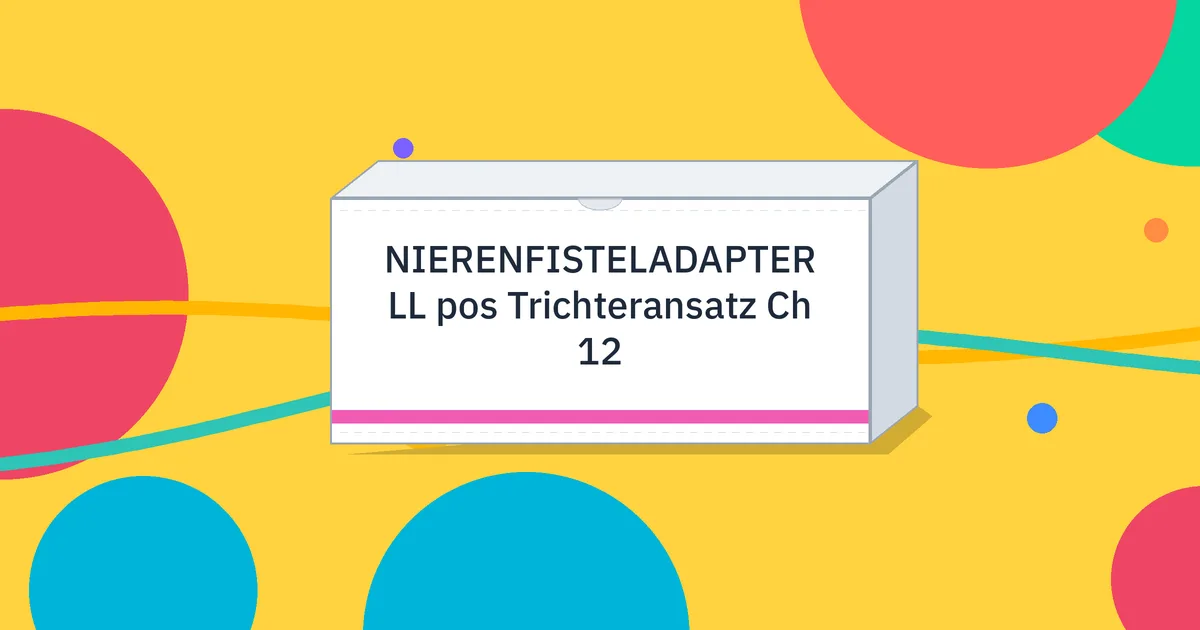Symbolbild: Packung mit der Aufschrift NIERENFISTELADAPTER LL pos Trichteransatz Ch 12 (PZN 17488448) – Verfügbarkeit und Bezug in Apotheken in Frankfurt am Main