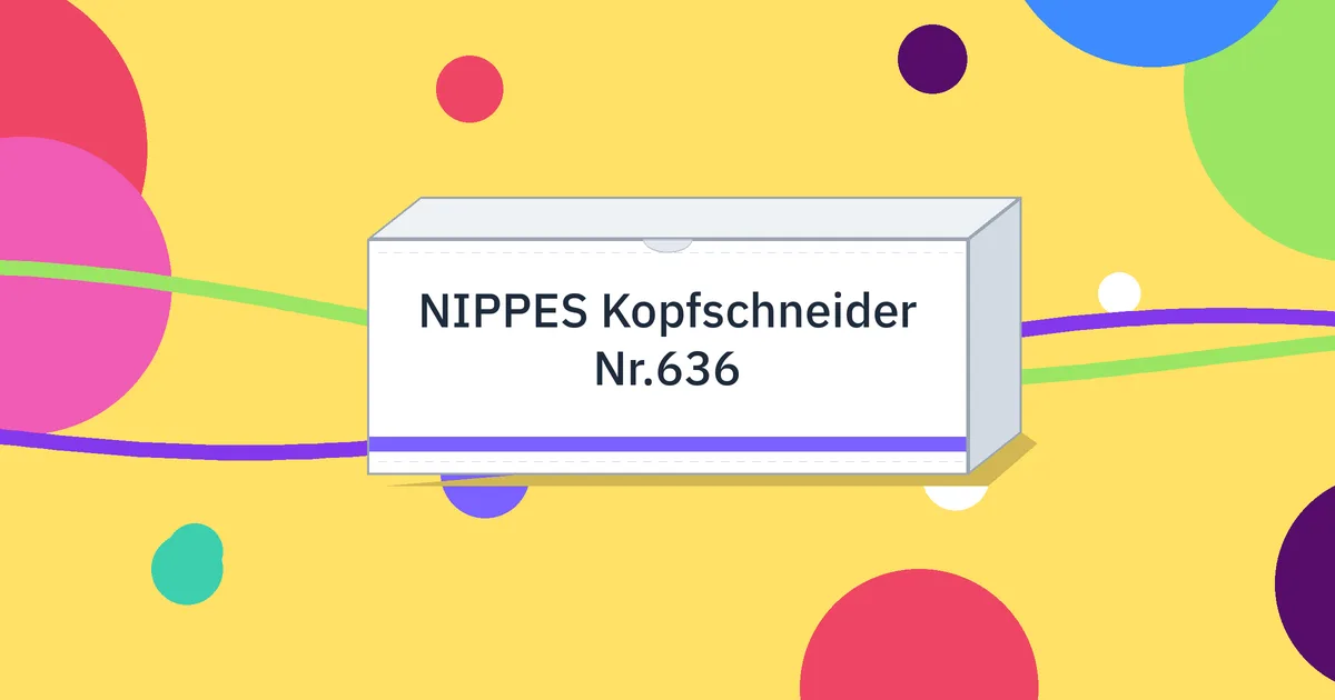 Symbolbild: Packung mit der Aufschrift NIPPES Kopfschneider Nr.636 (PZN 01653425) – Verfügbarkeit und Bezug in Apotheken in Frankfurt am Main