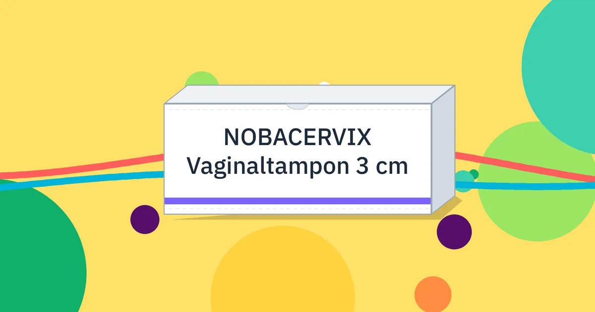 Symbolbild: Packung mit der Aufschrift NOBACERVIX Vaginaltampon 3 cm (PZN 07265351) – Verfügbarkeit und Bezug in Apotheken in Frankfurt am Main