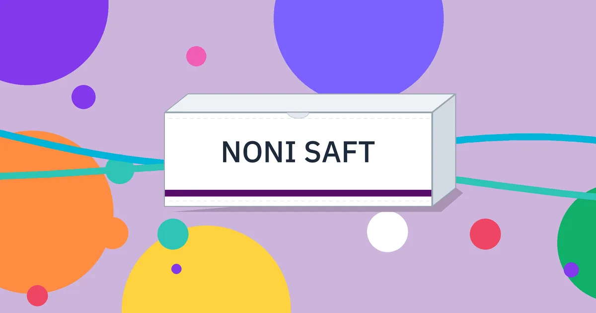 Symbolbild: Packung mit der Aufschrift NONI SAFT (PZN 02898264) – Verfügbarkeit und Bezug in Apotheken in Frankfurt am Main