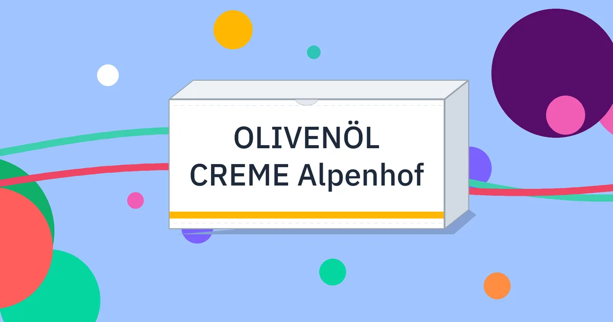 Symbolbild: Packung mit der Aufschrift OLIVENÖL CREME Alpenhof (PZN 18662003) – Verfügbarkeit und Bezug in Apotheken in Frankfurt am Main