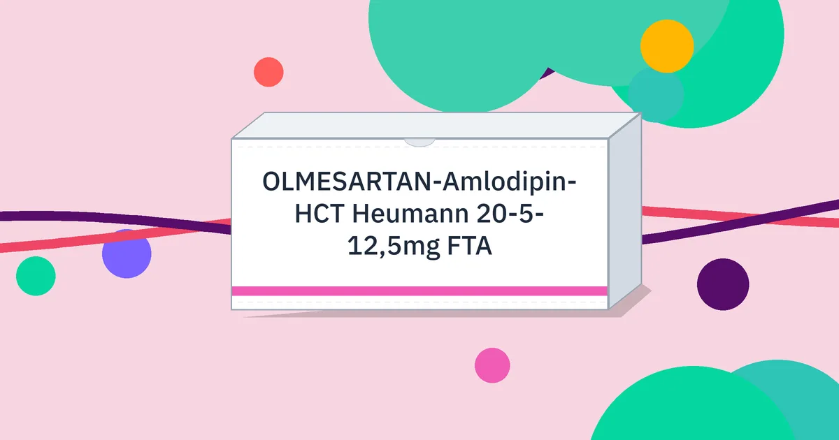 Symbolbild: Packung mit der Aufschrift OLMESARTAN-Amlodipin-HCT Heumann 20-5-12,5mg FTA (PZN 15580322) – Verfügbarkeit und Bezug in Apotheken in Frankfurt am Main