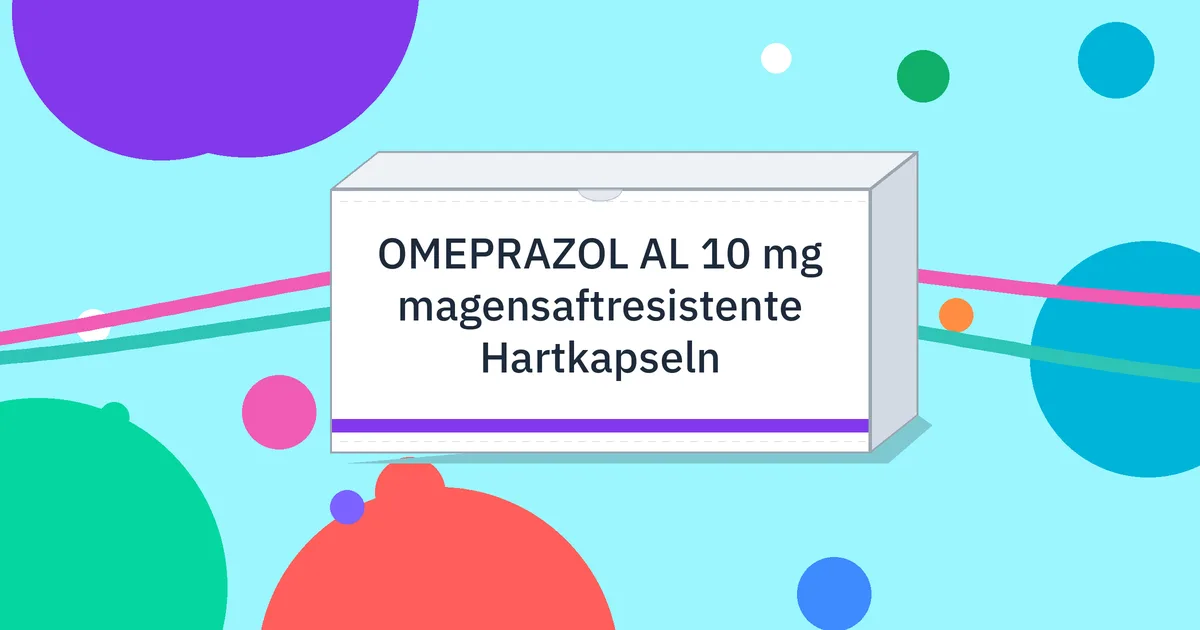 Symbolbild: Packung mit der Aufschrift OMEPRAZOL AL 10 mg magensaftresistente Hartkapseln (PZN 09667415) – Verfügbarkeit und Bezug in Apotheken in Frankfurt am Main