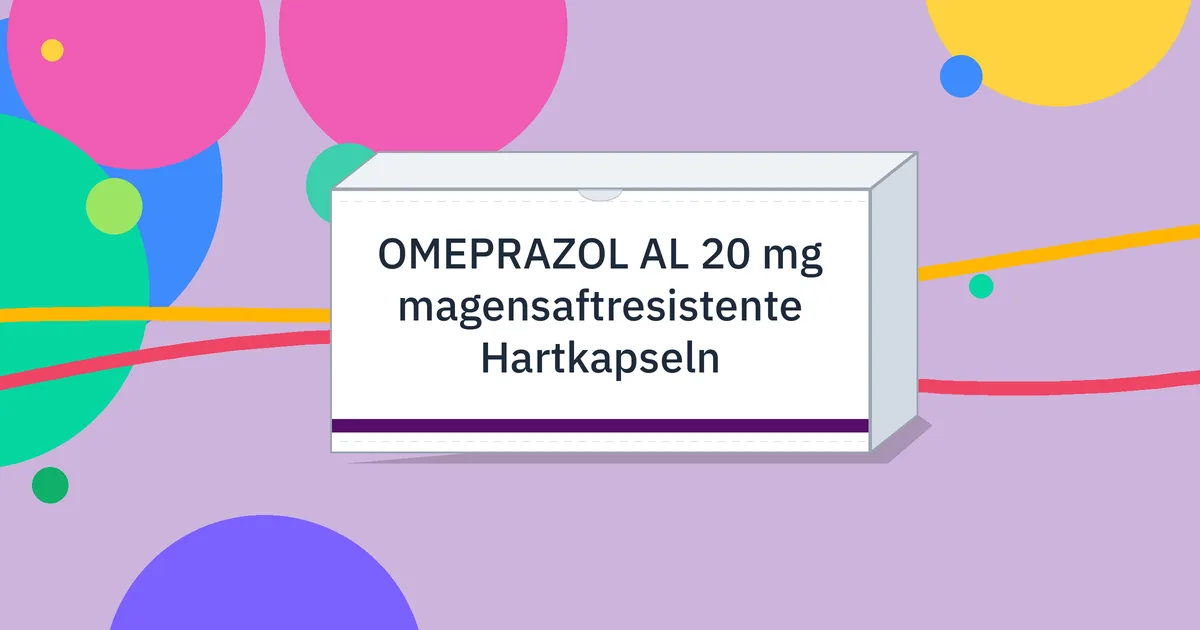 Symbolbild: Packung mit der Aufschrift OMEPRAZOL AL 20 mg magensaftresistente Hartkapseln (PZN 09667473) – Verfügbarkeit und Bezug in Apotheken in Frankfurt am Main