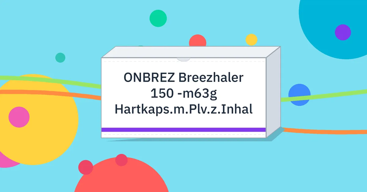 Symbolbild: Packung mit der Aufschrift ONBREZ Breezhaler 150 -m63g Hartkaps.m.Plv.z.Inhal (PZN 07769927) – Verfügbarkeit und Bezug in Apotheken in Frankfurt am Main